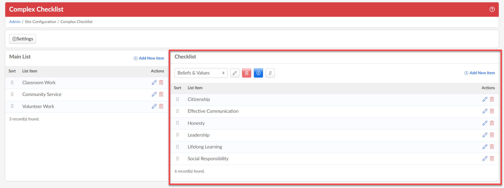 Admin: Complex Checklist – Atlas Help Centre