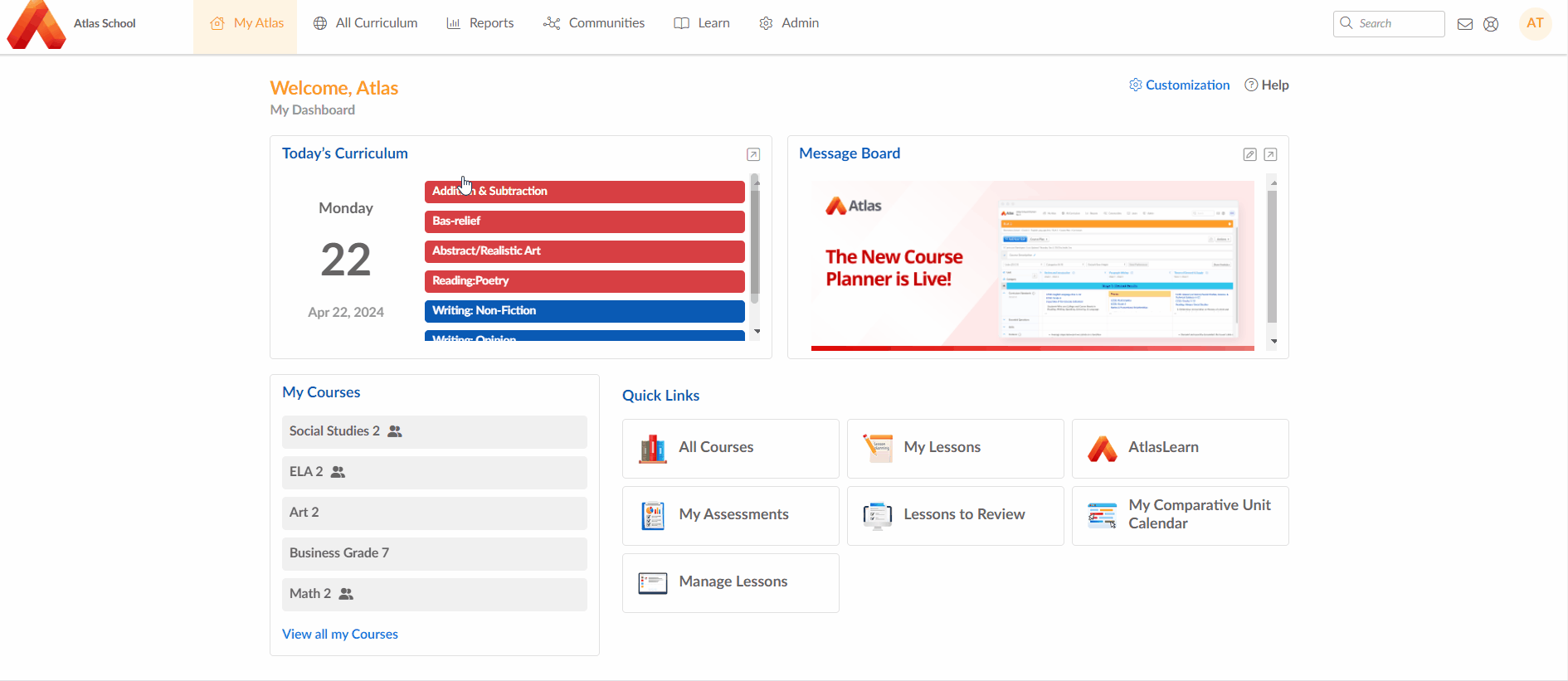 My Lessons – Atlas