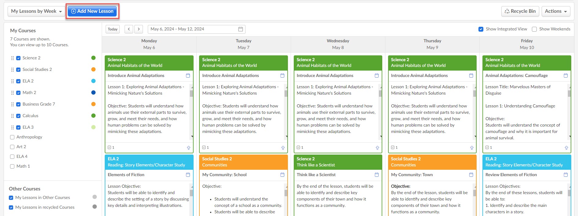 My Lessons – Atlas Help Centre