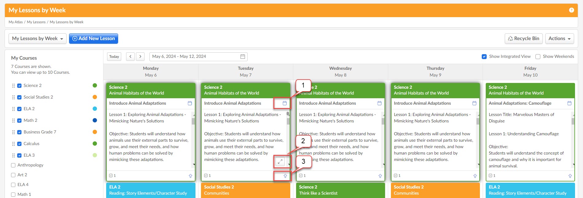 My Lessons – Atlas Help Centre